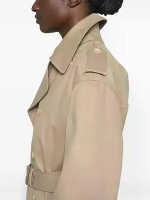 Saint Laurent Double-breasted Belted Trench Coat - Neutrals
