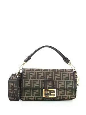 Fendi Baguette Nm Bag Zucca Canvas Medium Shoulder Bag - Brown