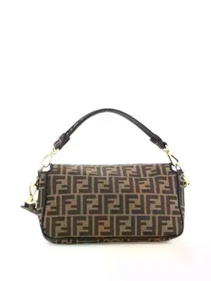Fendi Zucca Canvas Baguette Nm Medium Shoulder Bag