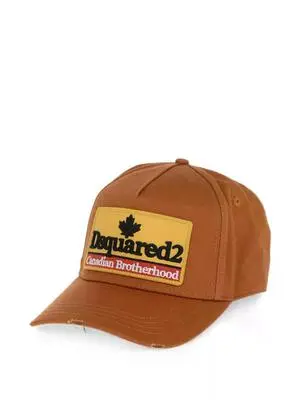 Dsquared2 Embroidered-patch Distressed Baseball Cap - Brown