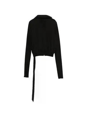 Rick Owens Asymmetrical Zip Hooded Sweatshirt - Black