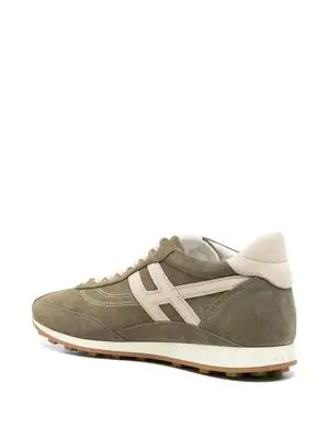 Hogan Panelled Suede Sneakers - Green