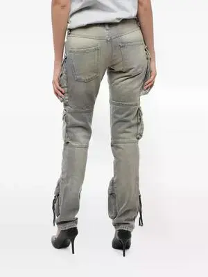 Attico Low-rise Denim Cargo Pants