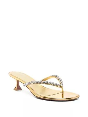 Amina Muaddi Gigi Embellished Heeled Sandals