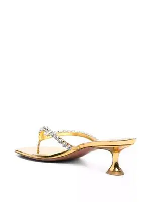Amina Muaddi Gigi Embellished Heeled Sandals