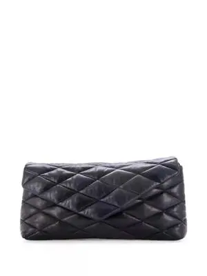 Saint Laurent Sade Puffer Envelope Quilted Leather Large Clutch Bag
