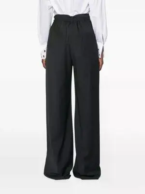 Max Mara Belted Wool Wide-leg Trousers - Blue