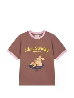 STUDIO TOMBOY Graphic-print Ringer T-shirt - Brown