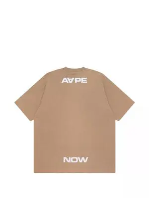 AAPE BY *A BATHING APE Moonface Logo-patch T-shirt - Neutrals