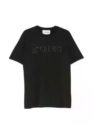 Iceberg Logo-embroidered T-shirt - Black