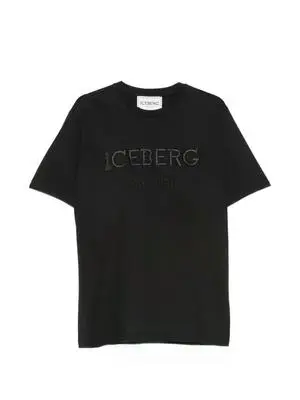 Iceberg Logo-embroidered T-shirt - Black