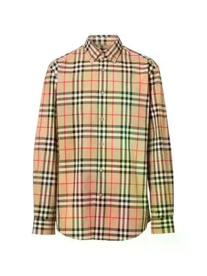 Burberry Check Long-sleeve Shirt - Neutrals