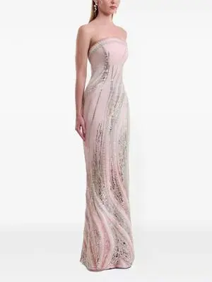 GEMY MAALOUF Beaded Sequin-embellished Maxi Dress