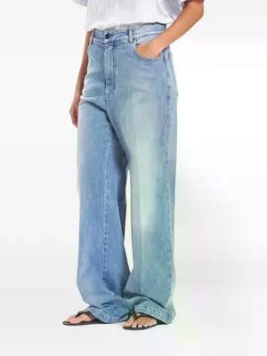 Barena Venezia Washed-denim Pressed-crease Jeans