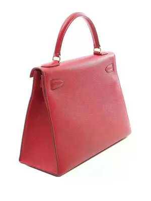 Hermès 1993 Courchevel Kelly Sellier 28 Satchel - Red