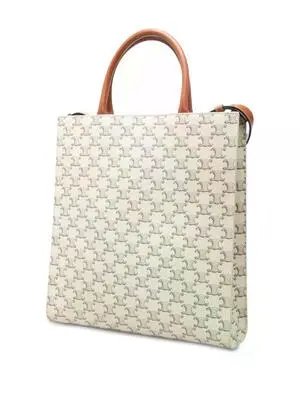 Celine 2023 Medium Triomphe Coated Canvas Vertical Cabas Tote Satchel