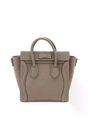 Celine Leather Luggage Tote Satchel - Brown