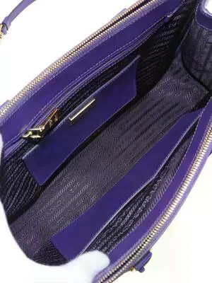 Prada Saffiano Lux Galleria Double Zip Satchel - Purple