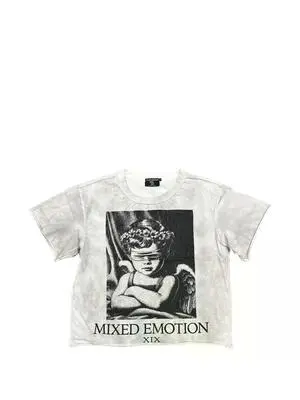 Mixed Emotion Xix Graphic-print Oversized T-shirt - White