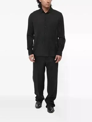 Off-White French-collar Jersey Shirt - Black