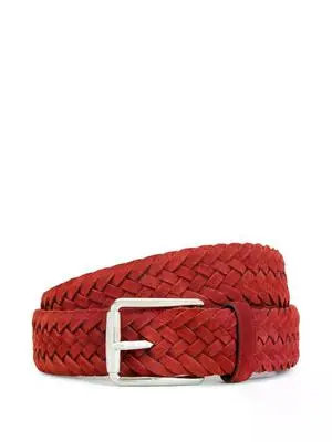 TOD'S Suede Braided Belt - Red