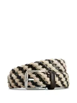 TOD'S Braided Leather And Jute Belt - Neutrals