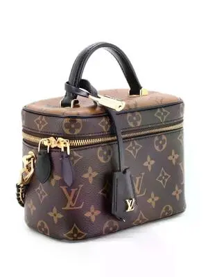 LOUIS VUITTON Vanity Handbag Reverse Monogram Canvas Pm Satchel - Brown