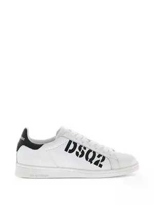 Dsquared2 Boxer Logo-print Leather Sneakers - White