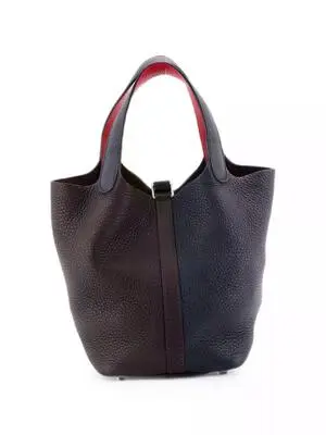 Hermès Picotin Lock Bag Pm Tricolor Clemence Bucket Bag - Blue