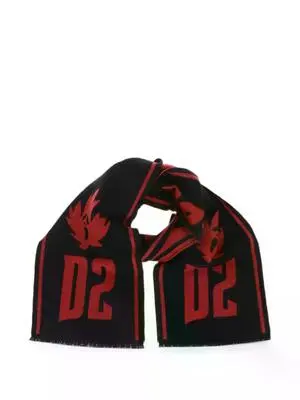 Dsquared2 Logo-jacquard Fringed Scarf