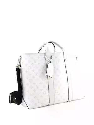 LOUIS VUITTON Weekend Nm Monogram Taigarama Tote Bag - White