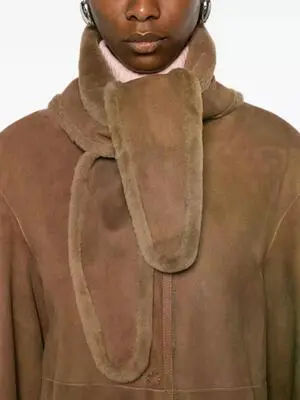 MANZONI 24 Shearling-lined Coat With Scarf Detail