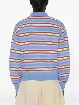 Guest In Residence Striped Long-sleeves Polo Top