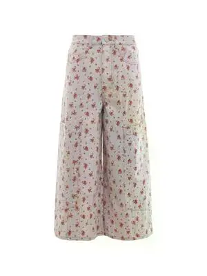 GANNI Floral-print Cargo Jeans