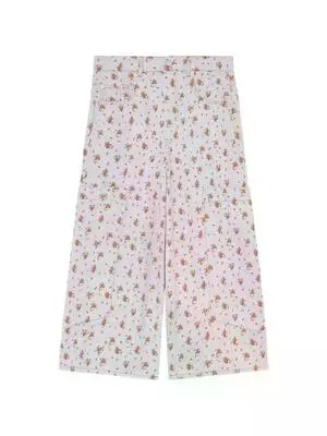 GANNI Floral-print Wide-leg Cargo Jeans - Pink