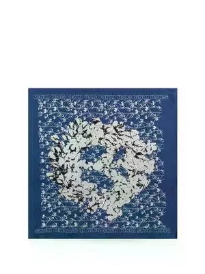 DENIM TEARS Cotton Wreath Printed Bandana - Blue
