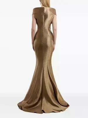 GEMY MAALOUF Sculpted Mermaid-silhouette Maxi Dress - Gold