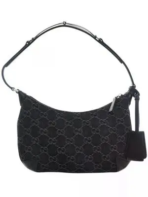 Gucci Small Gg Denim Horsebit Hobo Bag