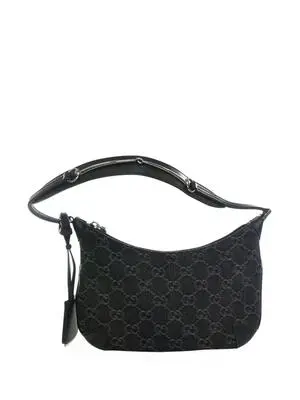 Gucci Small Gg Denim Horsebit Hobo Bag