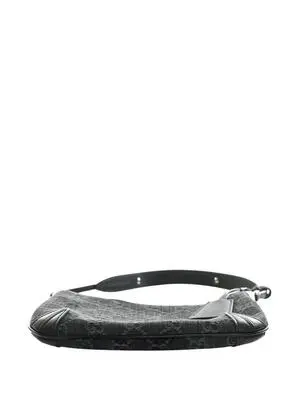 Gucci Small Gg Denim Horsebit Hobo Bag