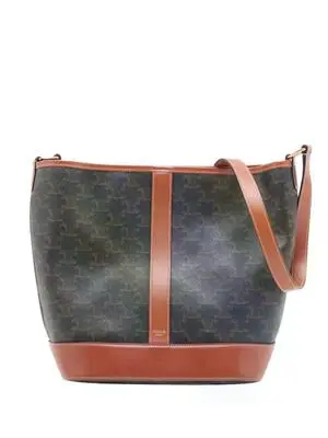 Celine 2020-2026 Medium Triomphe Coated Canvas Bucket Bag