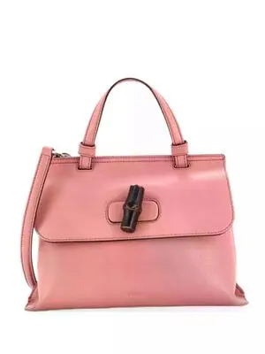 Gucci Bamboo Daily Top Handle Bag Leather Small Satchel - Pink