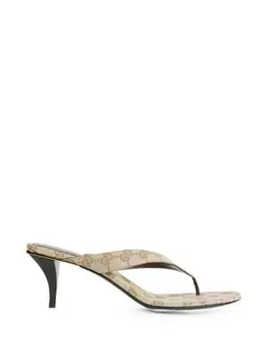 Gucci Vittoria Gg Supreme Thong Sandals - Neutrals