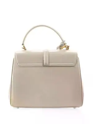 Celine 16 Top Handle Bag In Smooth Calfskin - Neutrals