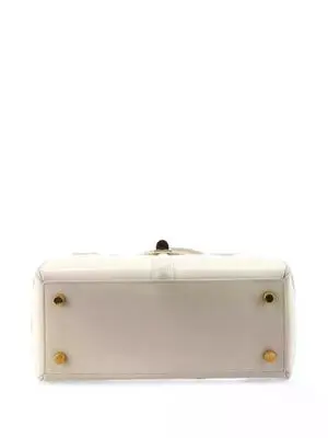 Celine 16 Top Handle Bag In Smooth Calfskin - Neutrals