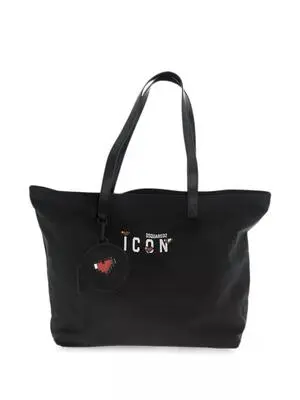 Dsquared2 Icon Mini Hearts Shopping Bag - Black