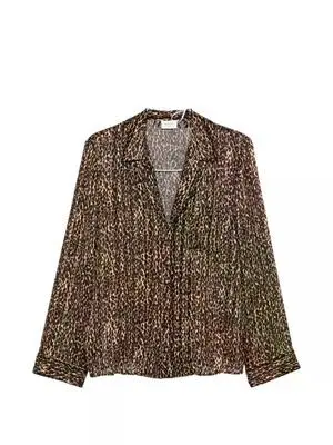 Saint Laurent Leopard-print Shirt - Brown