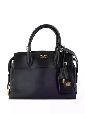 Prada Saffiano City Calf Small Satchel Tote - Black