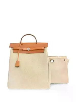 Hermès 1999 Toile H Herbag A Dos 2 In 1 Backpack - Neutrals
