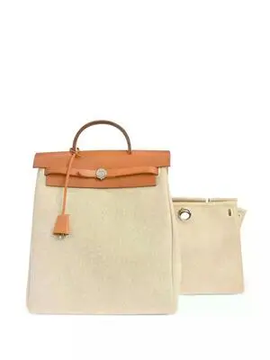 Hermès Hermès Toile H Herbag A Dos Backpack Neutrals